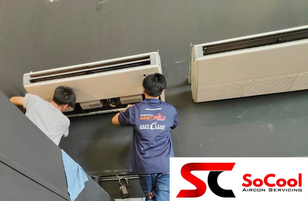 Chemical Wash Daikin VRV Ceiling Suspend in Anson Road - Aircon Service ...